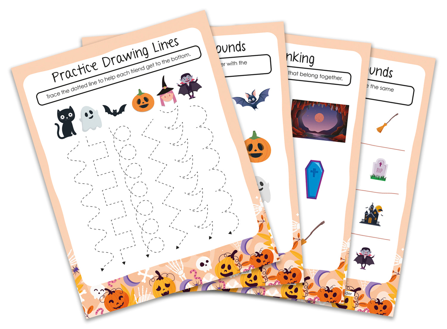 Pre-K Halloween Worksheets – First Step Phonics